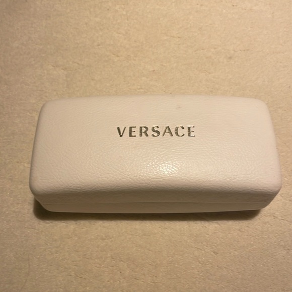 Versace | Accessories | Versace White Leather Glasses Case | Poshmark
